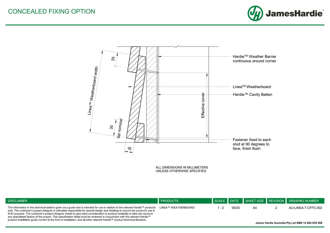 AU-LINEA-T-CFFC-002 - CONCEALED FIXING OPTION - BIMcontent.com